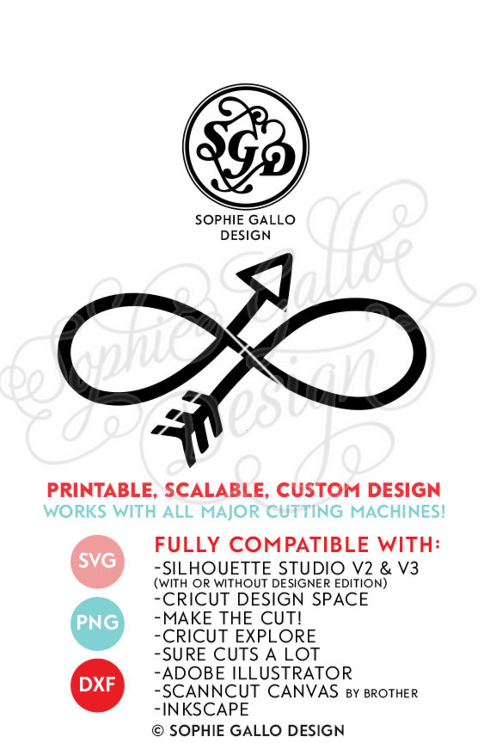 Infinity Arrow Symbol SVG DXF PNG Digital Download Files - Etsy