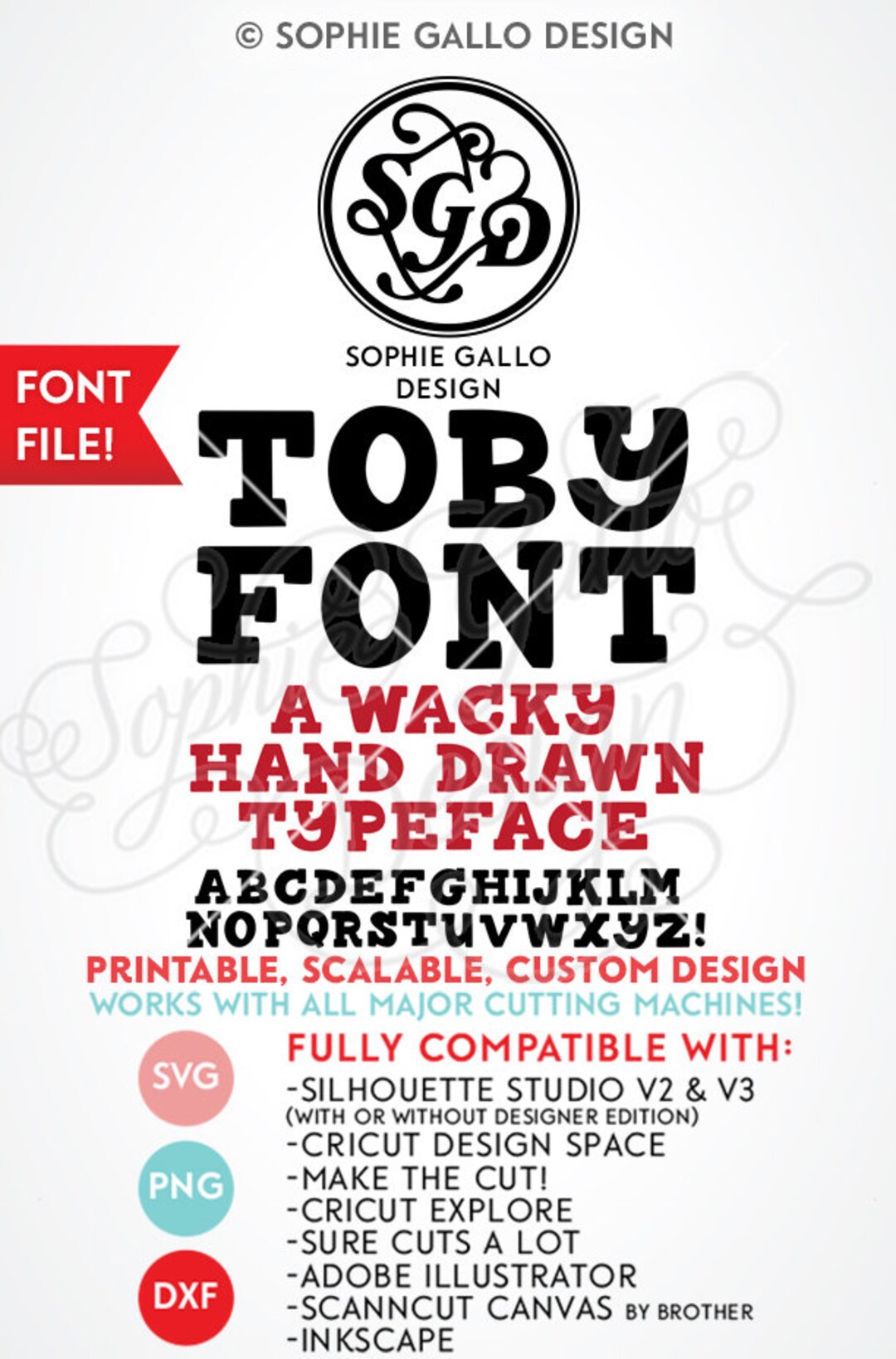 Toby Hand Drawn Font SVG, DXF, OTF File, Digital Download Files for ...