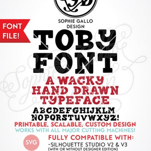 Toby Hand Drawn Font SVG, DXF, OTF File, Digital Download Files for ...