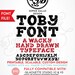 Toby Hand Drawn Font SVG, DXF, OTF File, Digital Download Files for ...