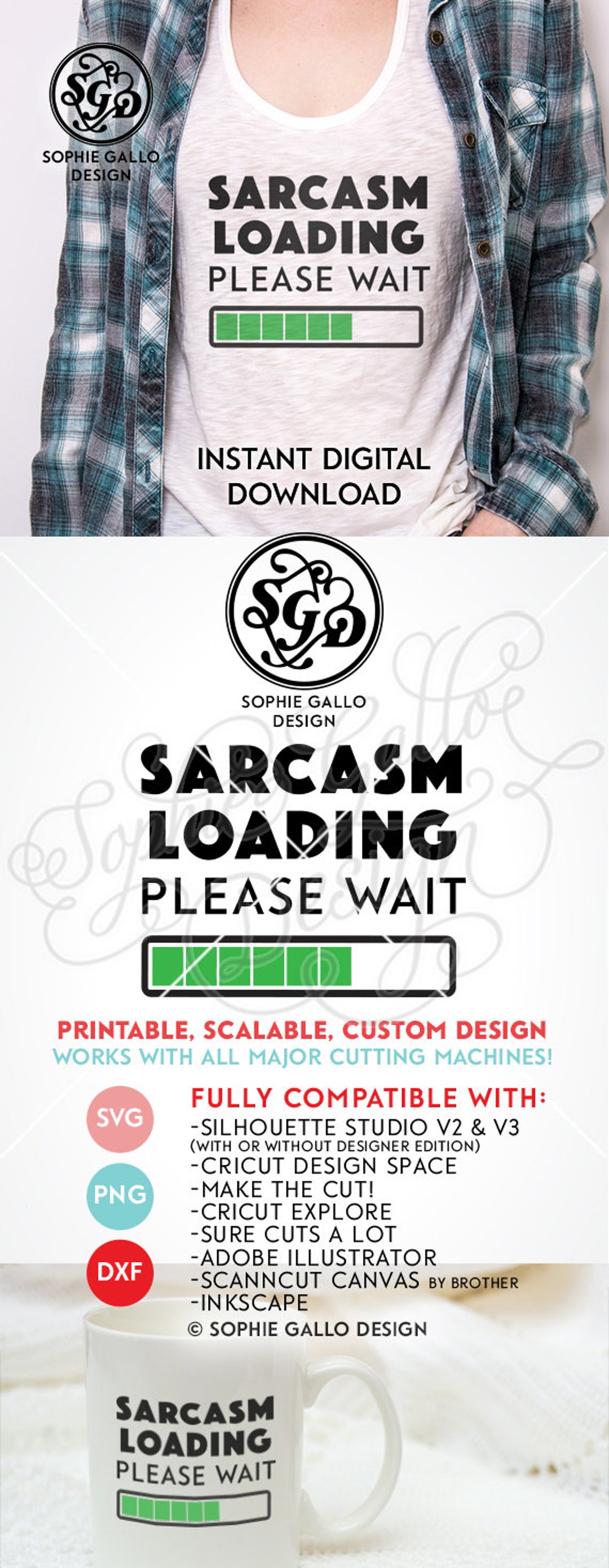 Sarcasm Loading Please Wait SVG DXF & PNG Digital Download - Etsy