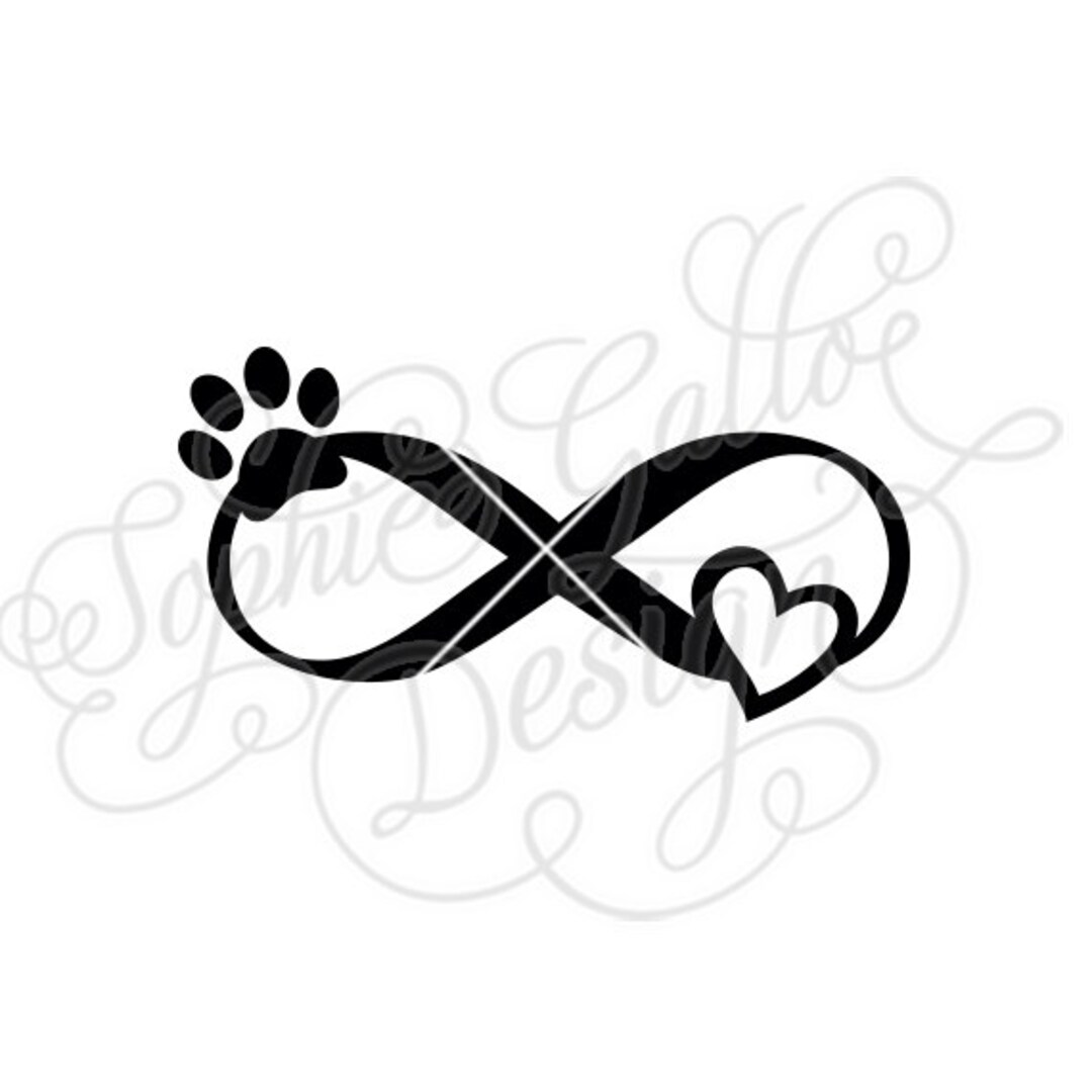 Pet Love Infinity Tattoo SVG DXF PNG Digital Download File Silhouette ...