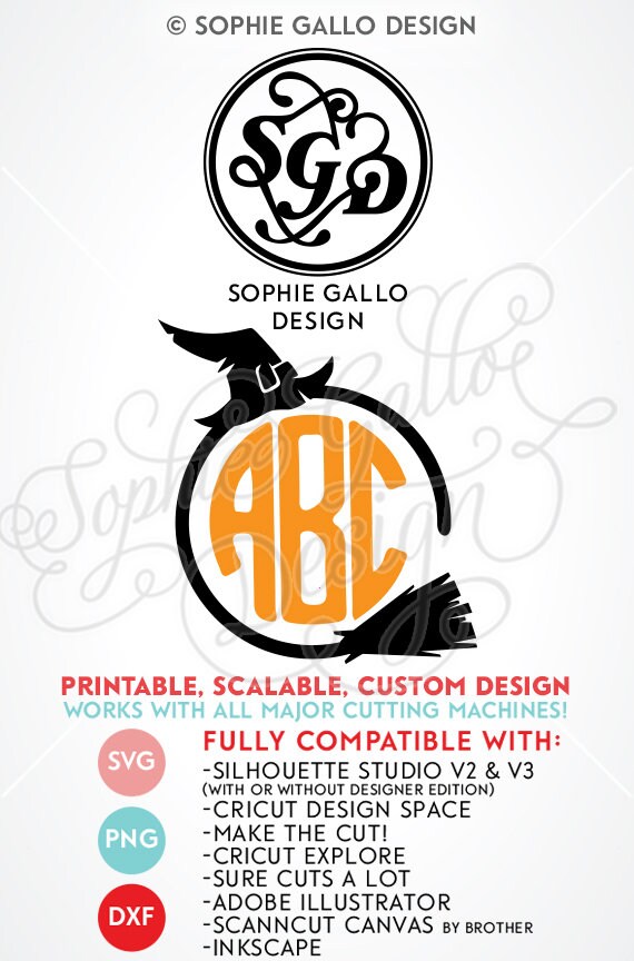 Halloween Witch Monogram SVG DXF PNG Digital Download File | Etsy
