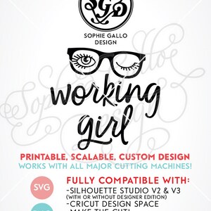Working Girl SVG DXF PNG Digital Download Files for Silhouette Cricut ...