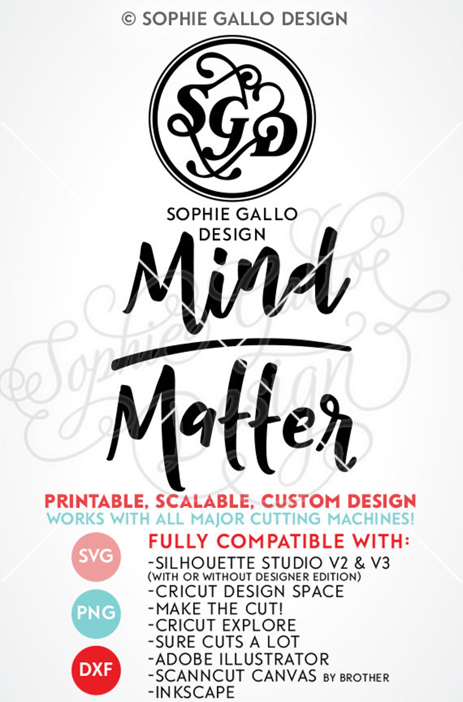 Mind Over Matter Quote SVG DXF PNG Digital Download Files - Etsy