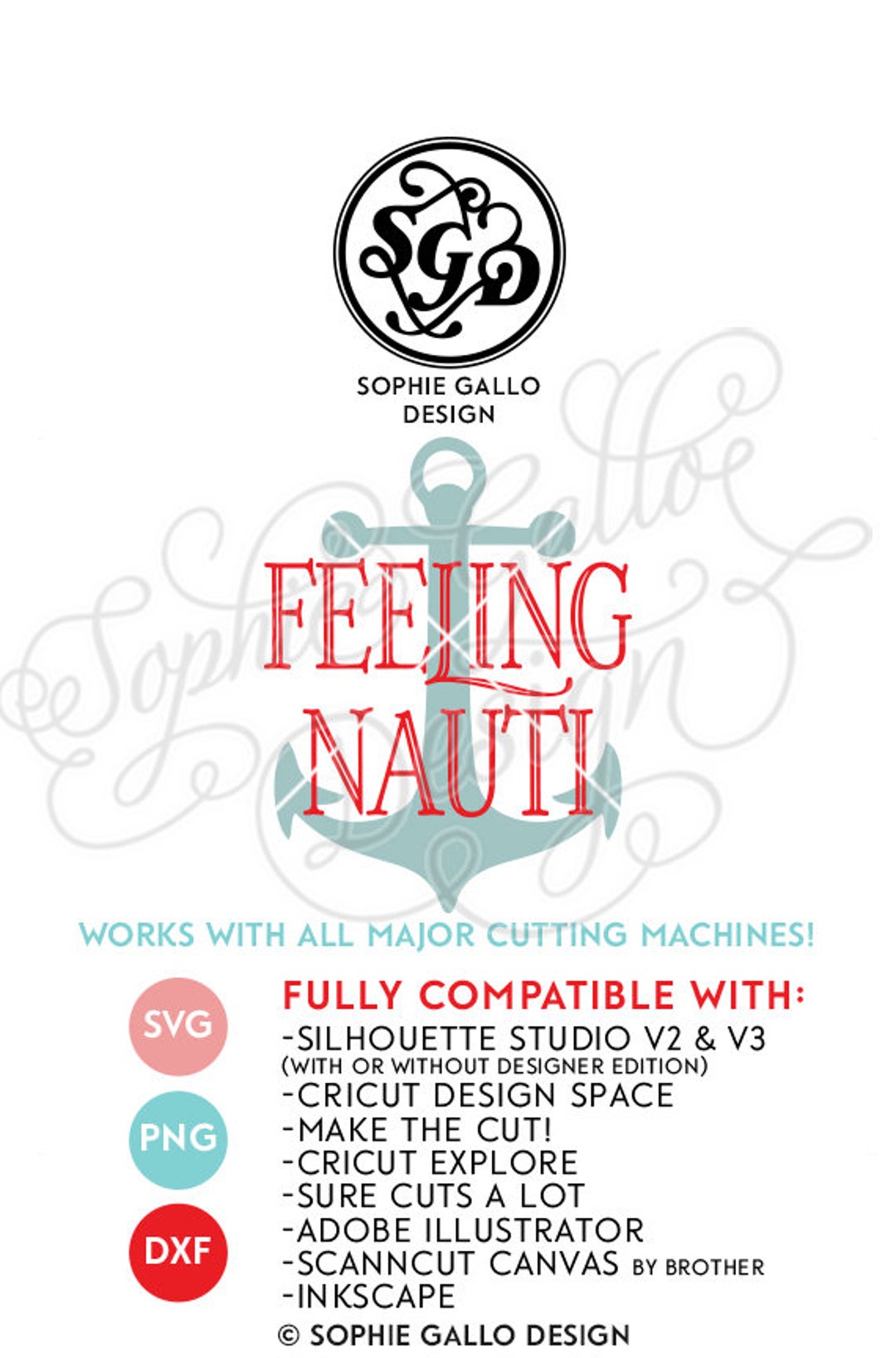Feeling Nauti Quote SVG DXF, PNG Digital Download Files for Silhouette ...