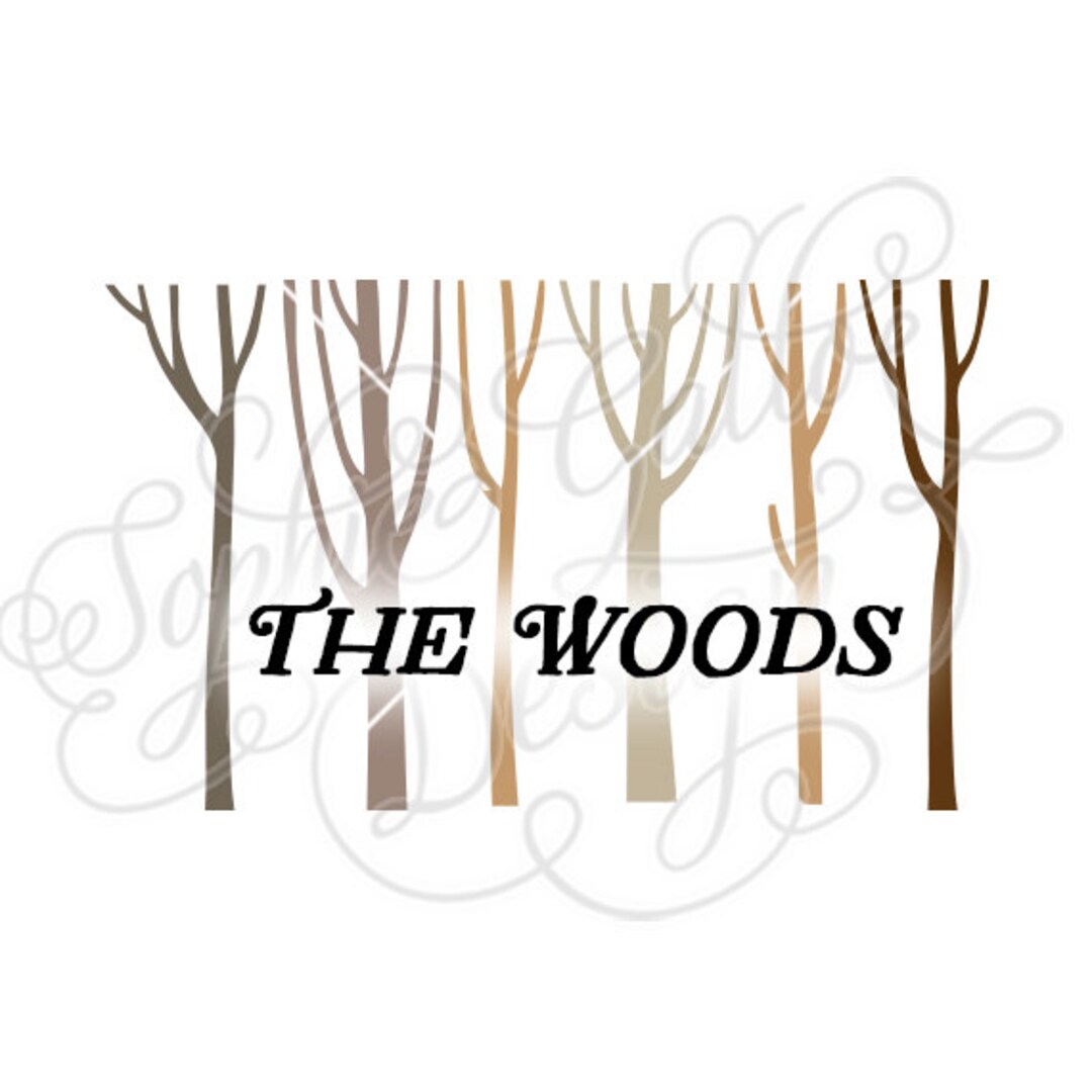 The Woods Bare Trees Forest SVG DXF Digital Download File Silhouette ...