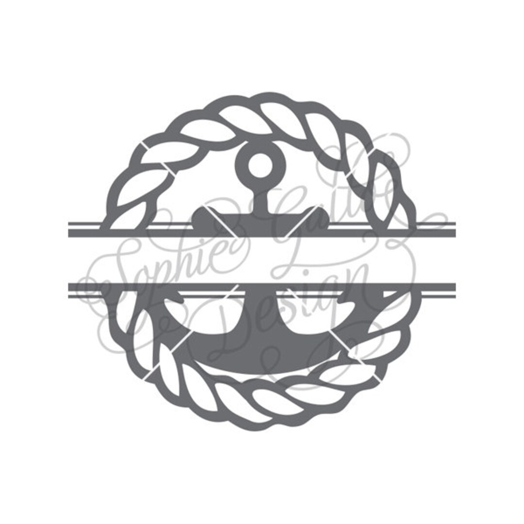Split Rope Nautical Anchor SVG DXF Digital Download Files Silhouette ...