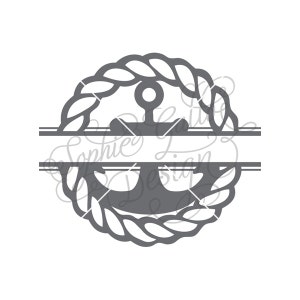 Split Rope Nautical Anchor SVG DXF Digital Download Files Silhouette ...