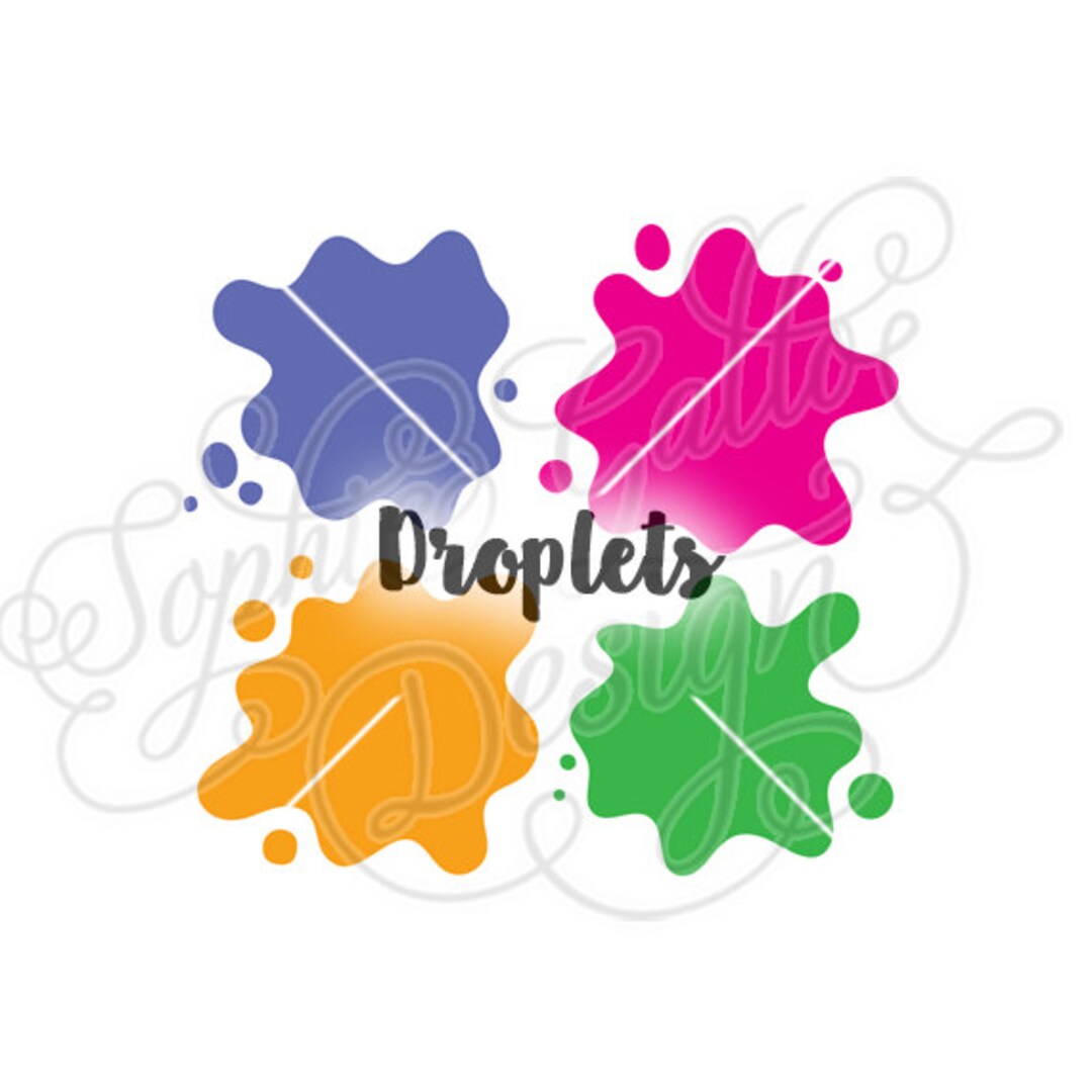 Cute Droplets SVG DXF Digital Download Files for Silhouette - Etsy