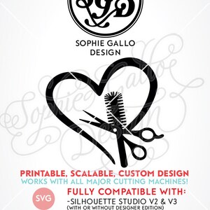 Hair Stylist Love Logo SVG DXF PNG Digital Download Files for - Etsy