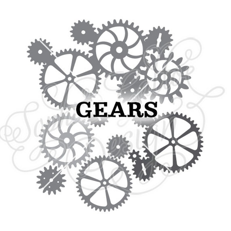 Gears & Cogs Steampunk SVG DXF digital download vector file Silhouette ...