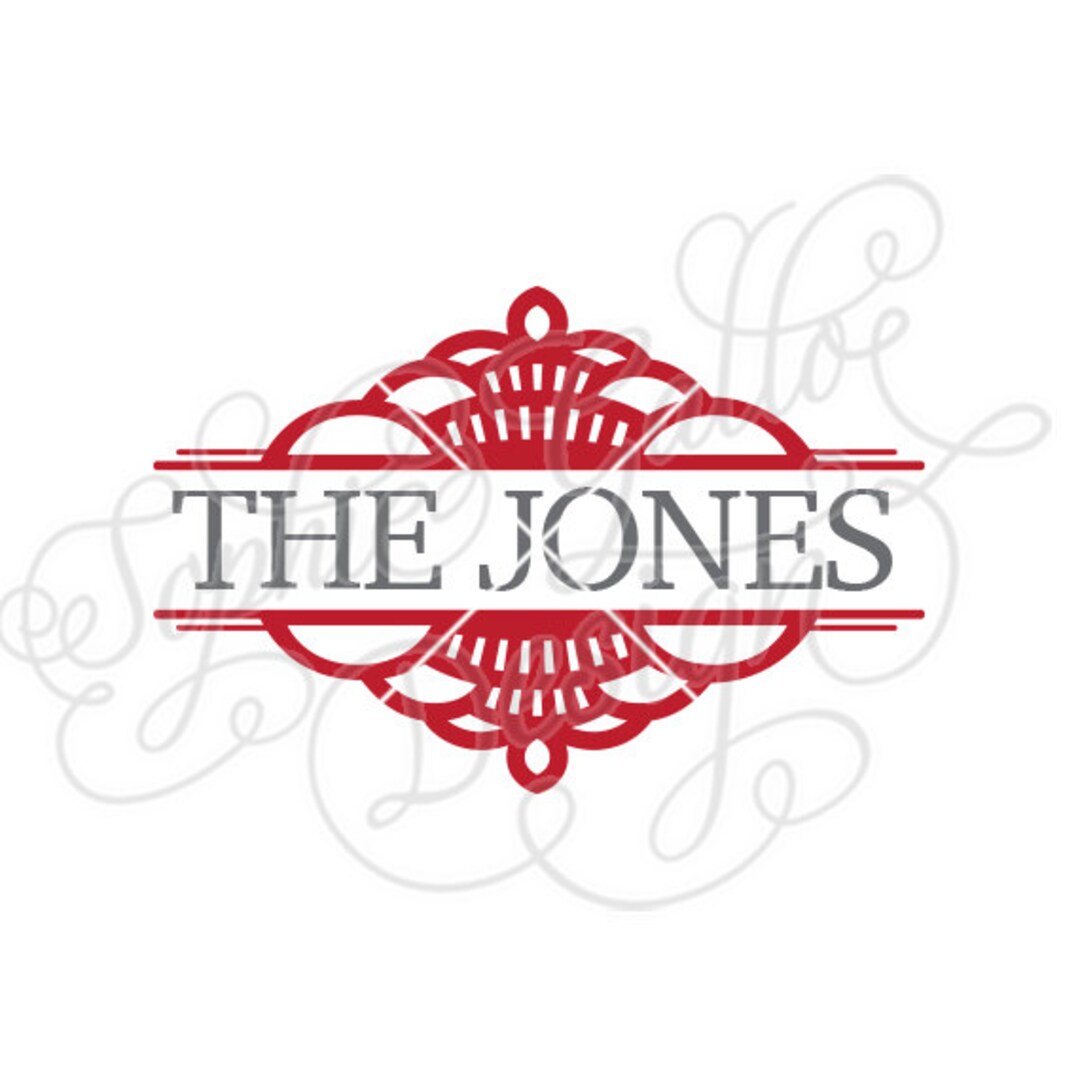 Fancy Monogram Family Name Label SVG, DXF Digital Download Files ...
