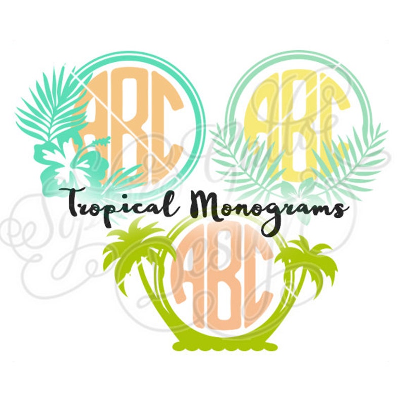 Tropical Island Monograms SVG DXF PNG Digital Download File | Etsy