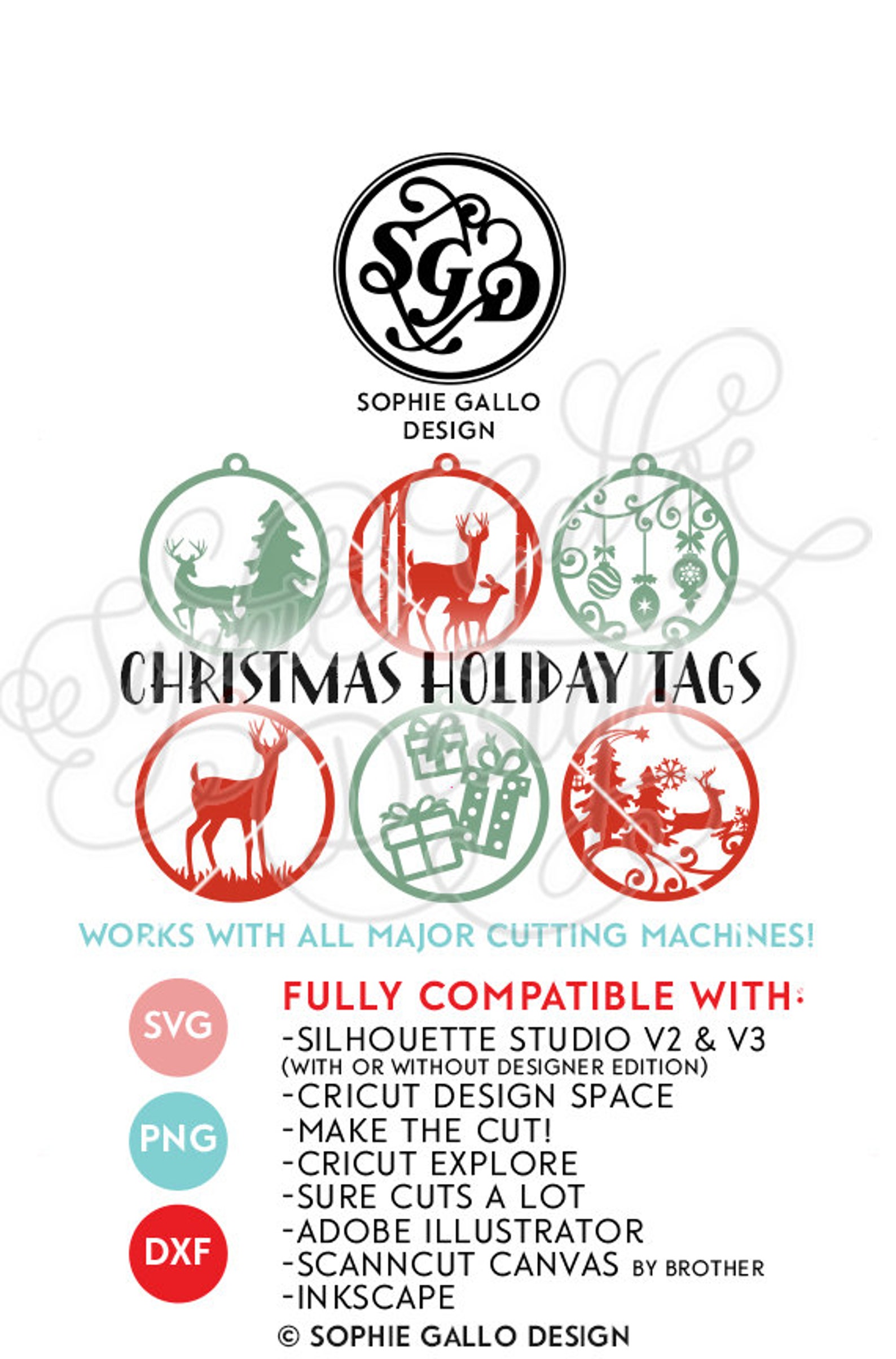 Christmas Ornament Tags SVG DXF Instant Digital Download File - Etsy