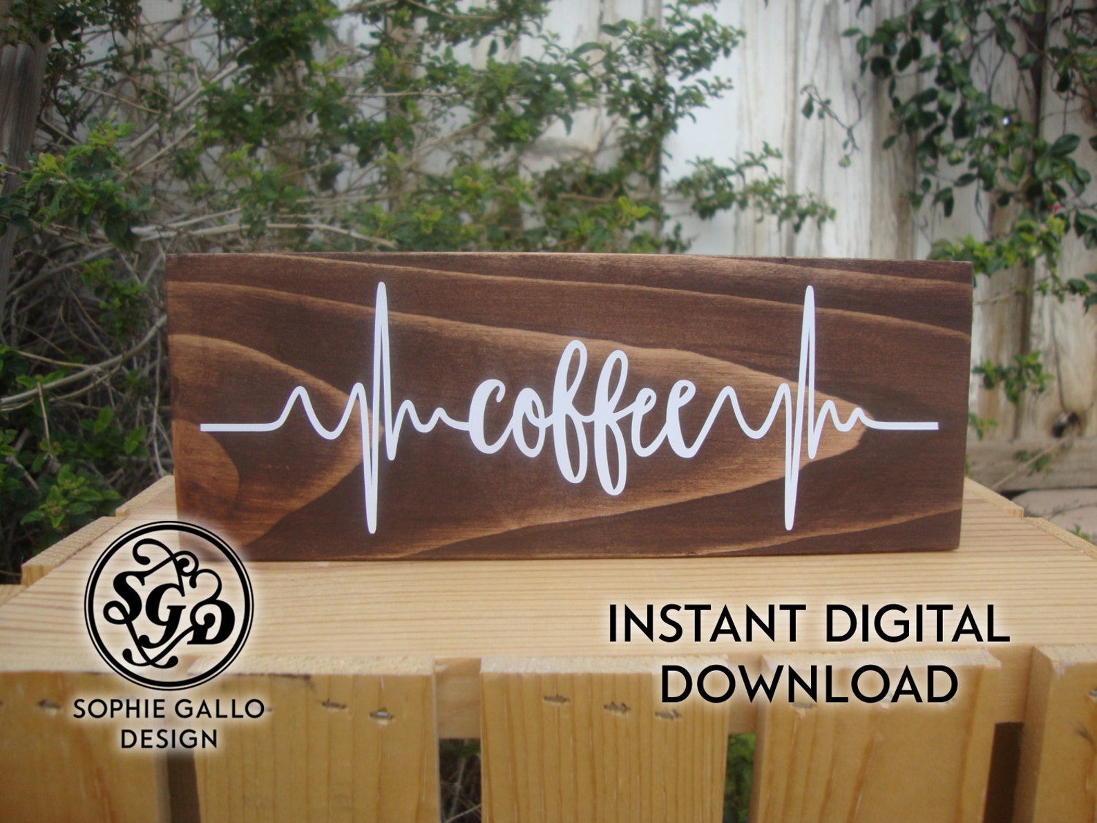 Coffee Pulse Heart Beat SVG DXF & PNG Digital Download File | Etsy