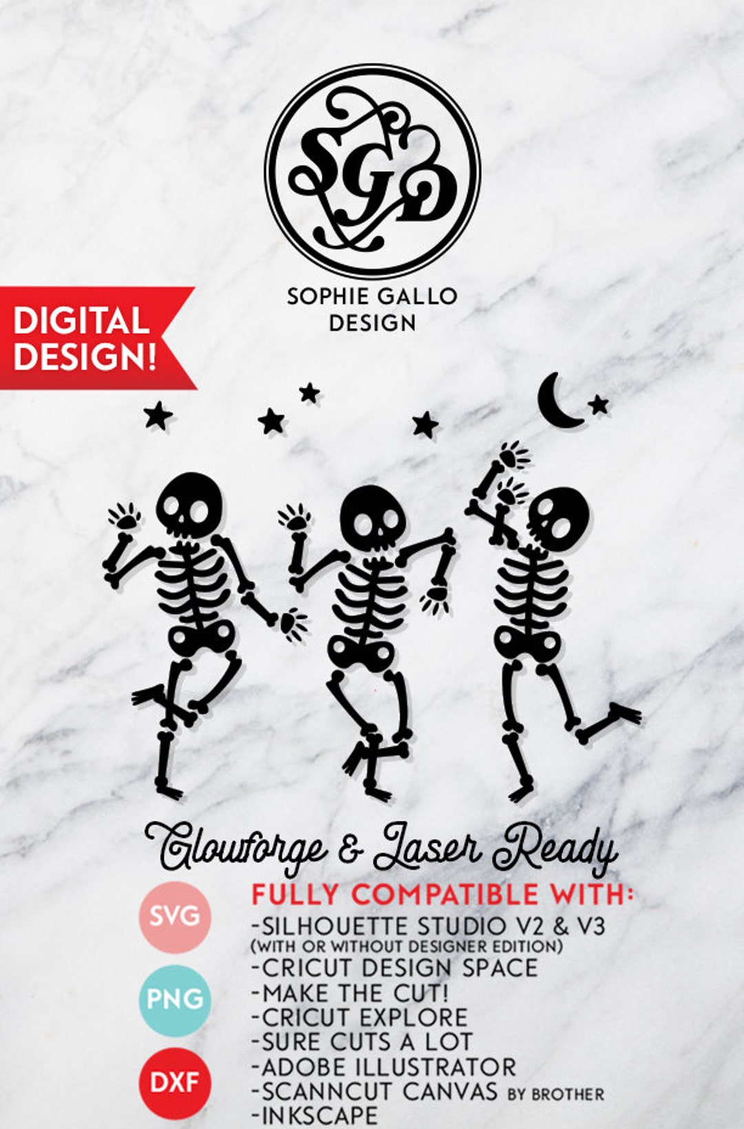 Skeleton Dance Moves, Halloween SVG, DXF & PNG Digital Download Files ...