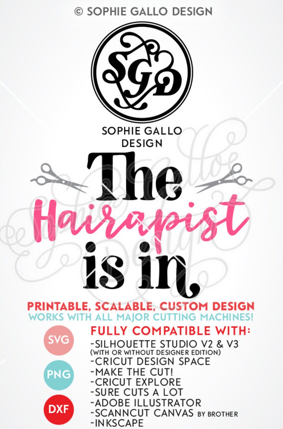 The Hairapist is in Quote SVG DXF PNG Digital Download Files Silhouette ...