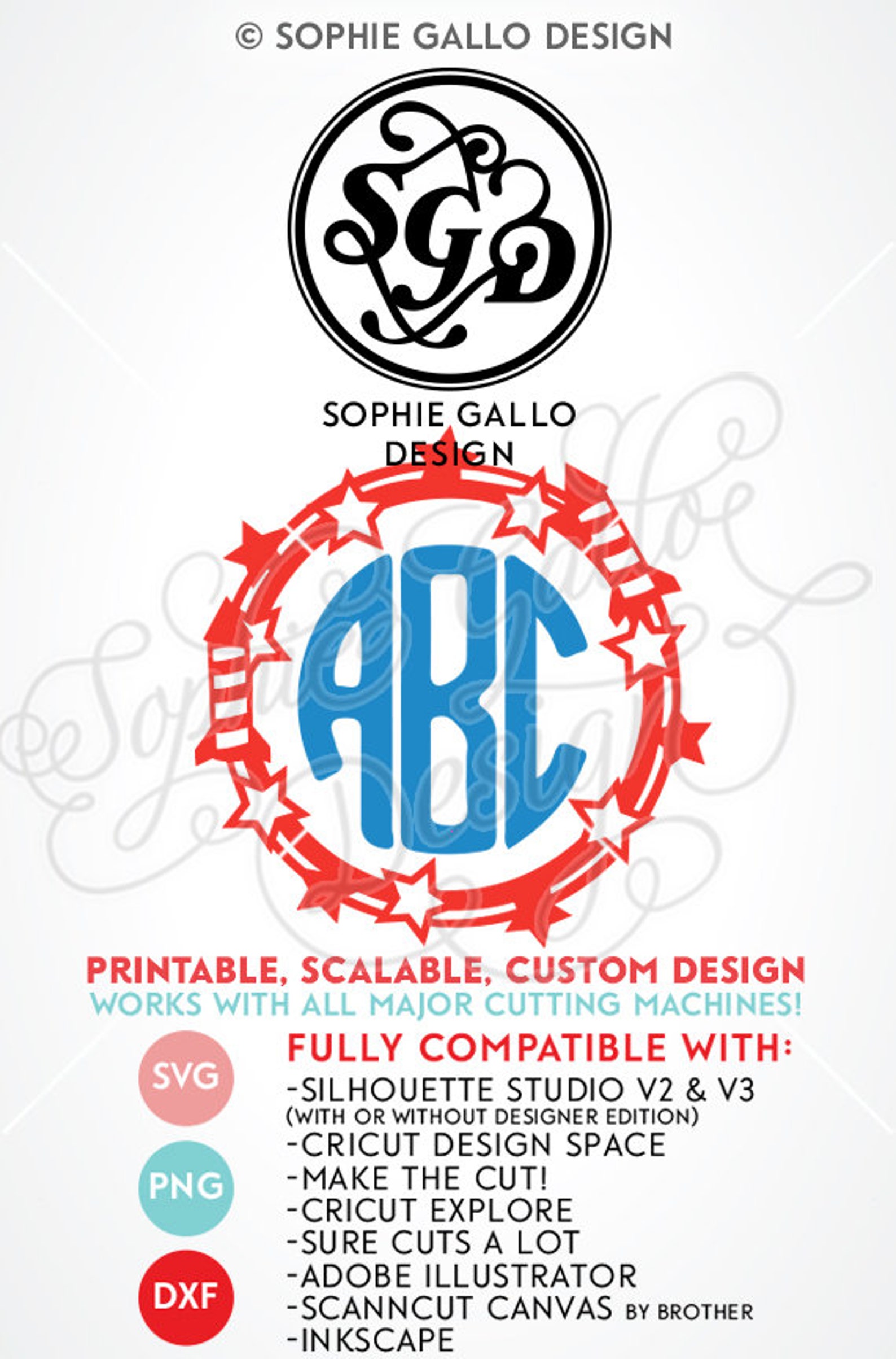 Firecracker Monogram July 4th Independence SVG DXF PNG Digital - Etsy