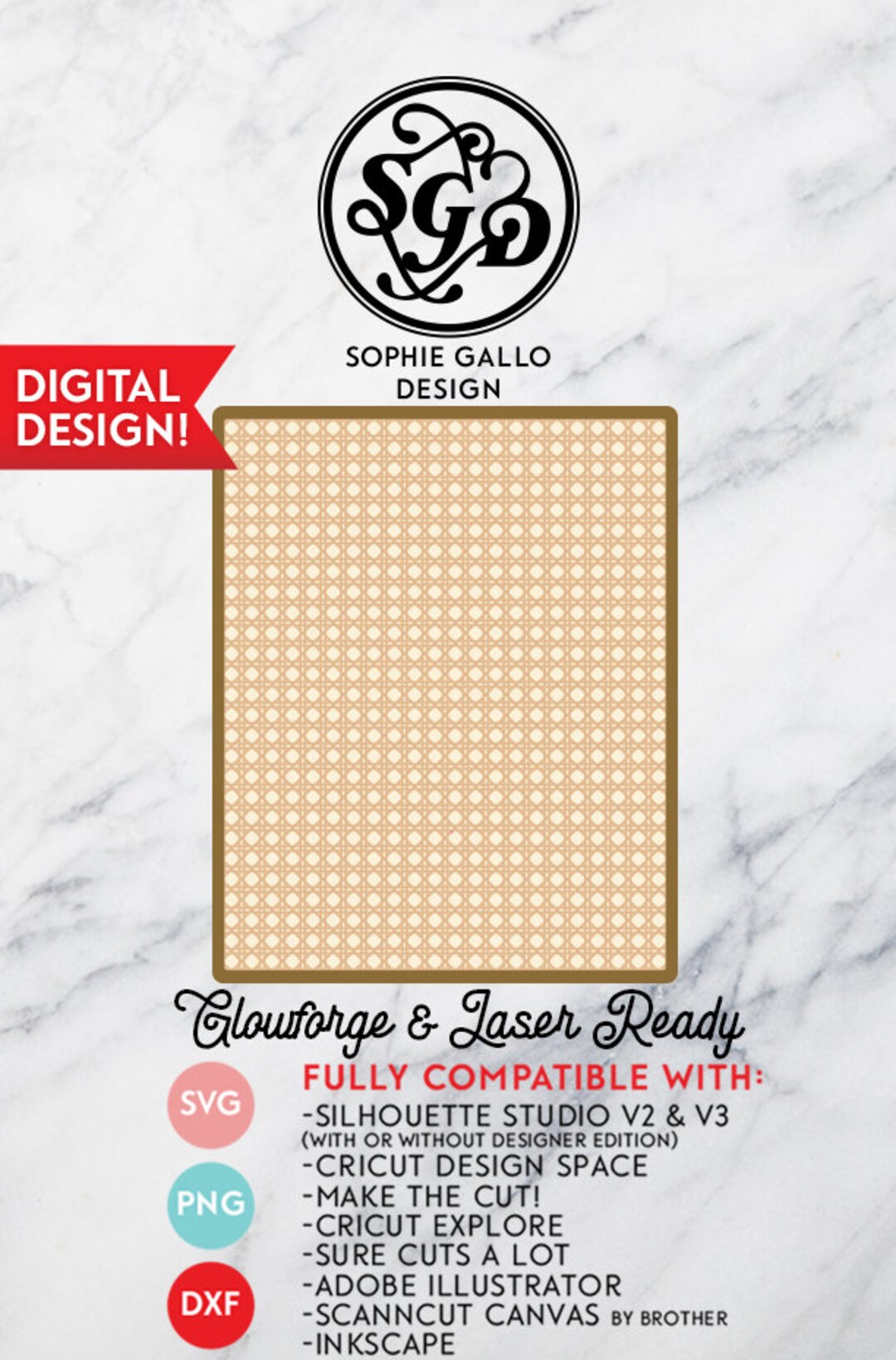 Buy Rattan Cane Pattern Display SVG DXF PNG Digital Download Files ...