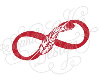 Infinity Feather Svg - Etsy