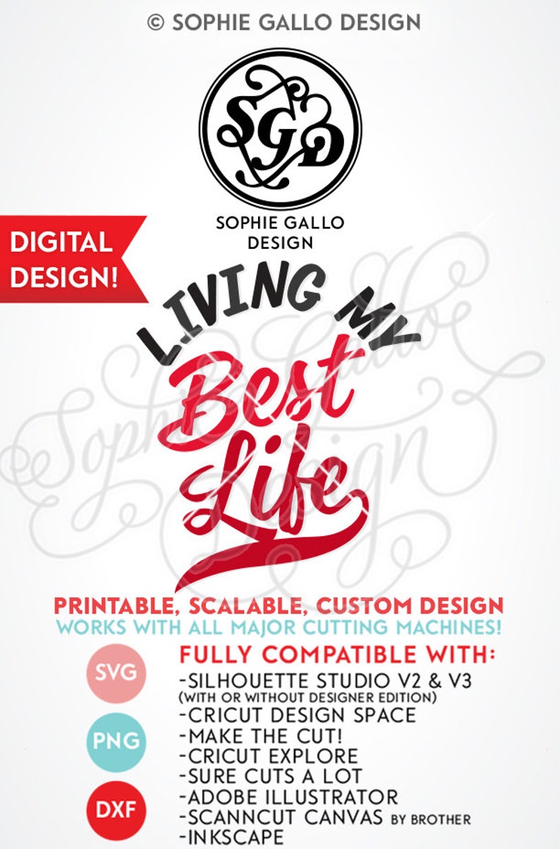 Living My Best Life SVG DXF PNG Digital Download Files - Etsy