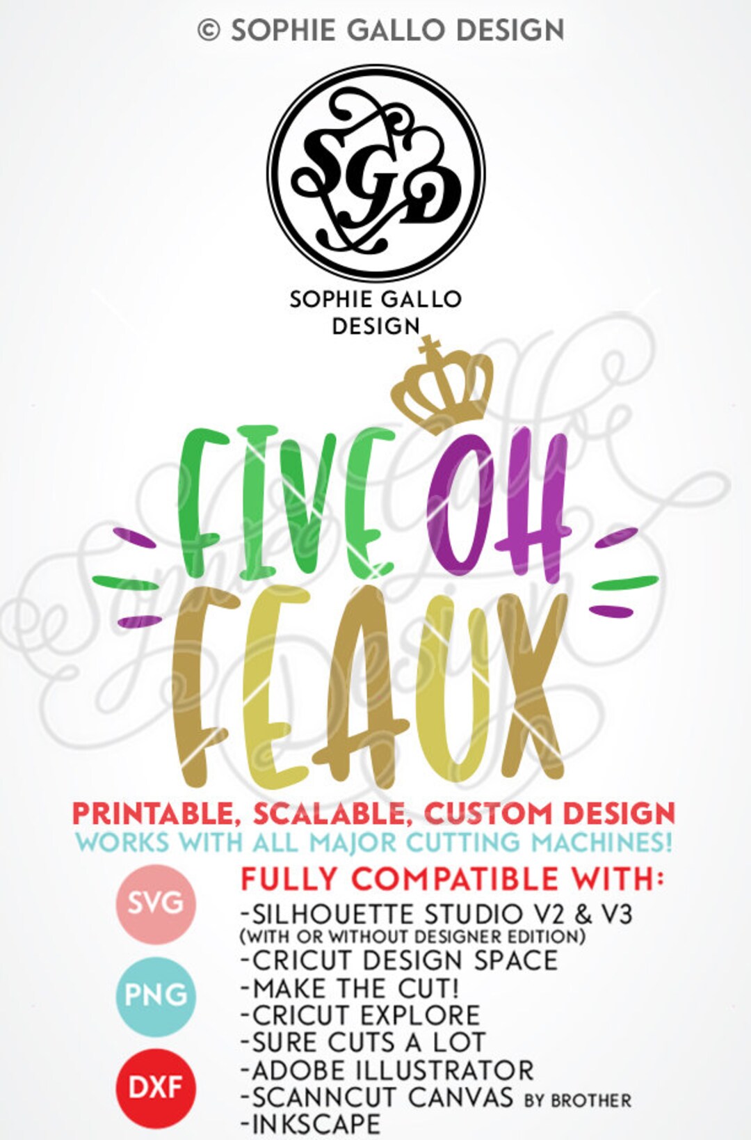 Five Oh Feaux New Orleans SVG DXF PNG Digital Download Files - Etsy