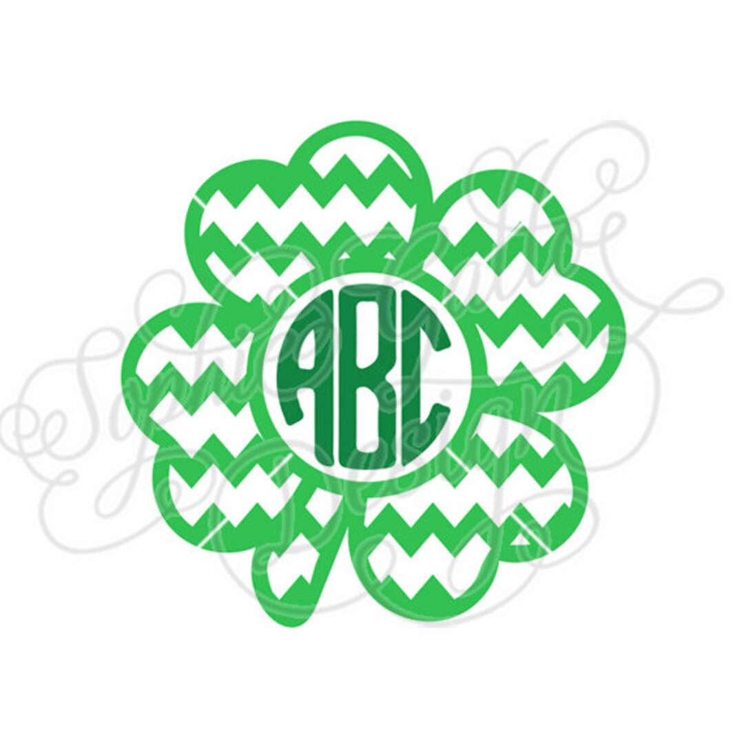 Chevron Clover Monogram Shamrock SVG DXF PNG Digital Download Files ...