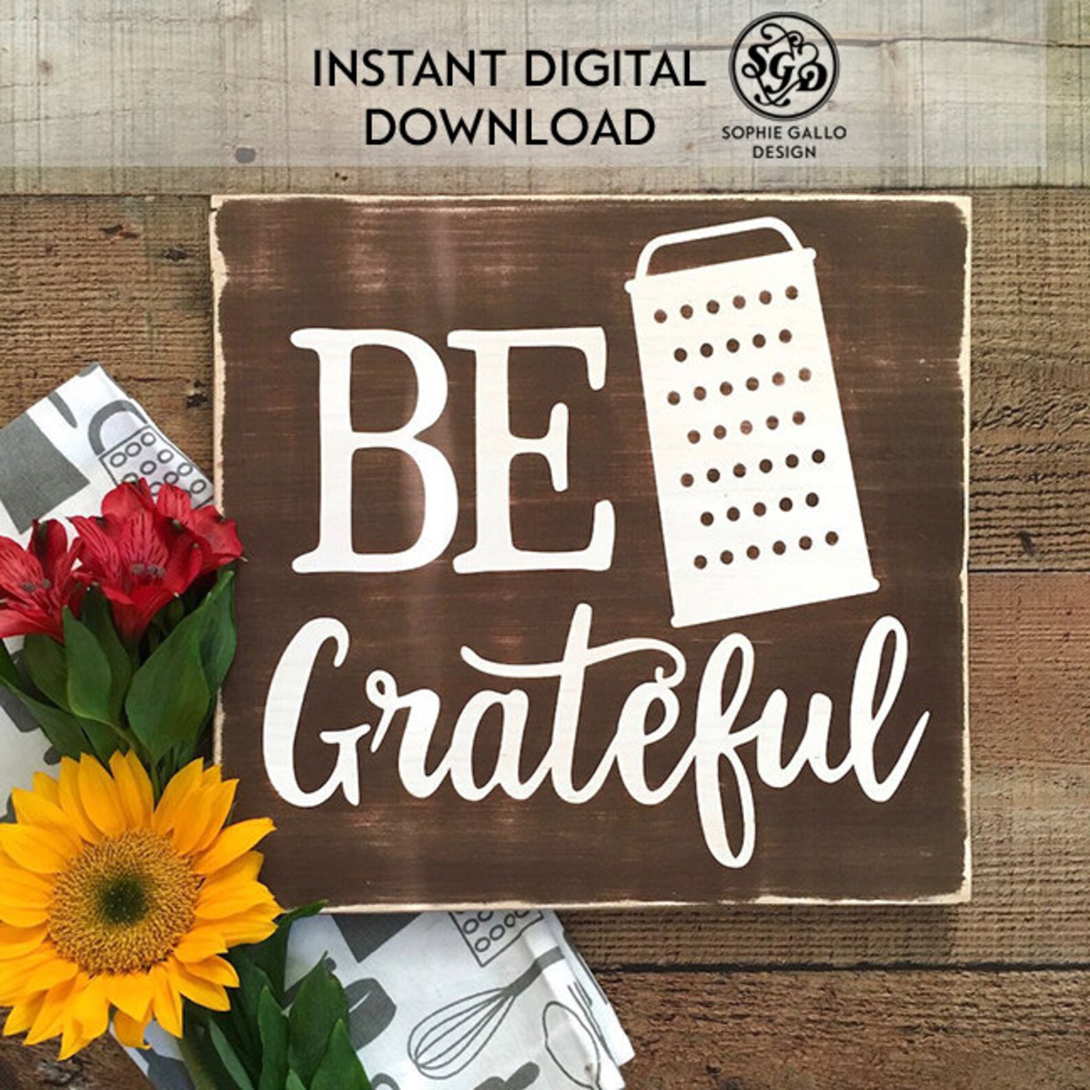 Be Grateful Kitchen Art SVG DXF PNG Digital Download Files | Etsy