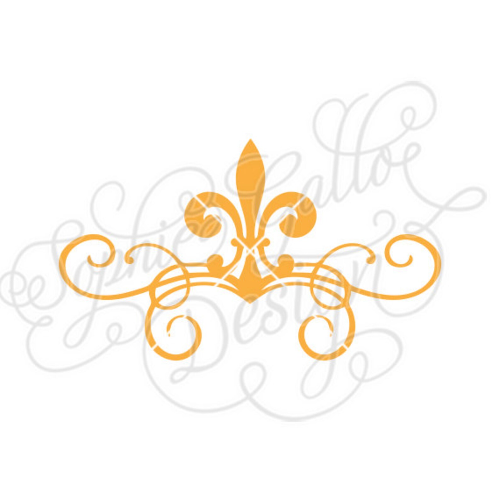 Fleur De Lis Flourish Scroll SVG DXF & PNG digital download | Etsy