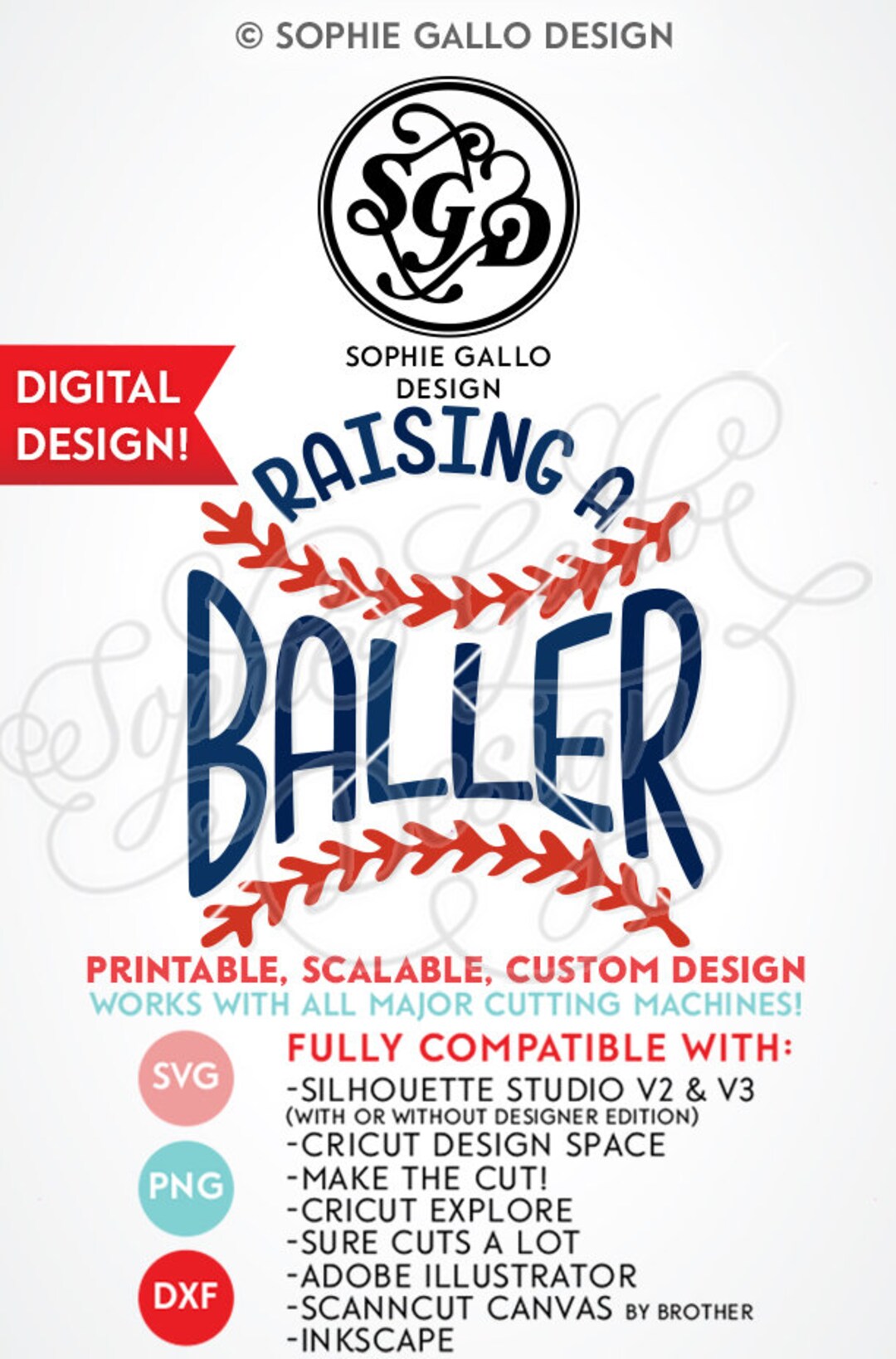 Raising a Baller Quote SVG, DXF & PNG Digital Download Files for ...