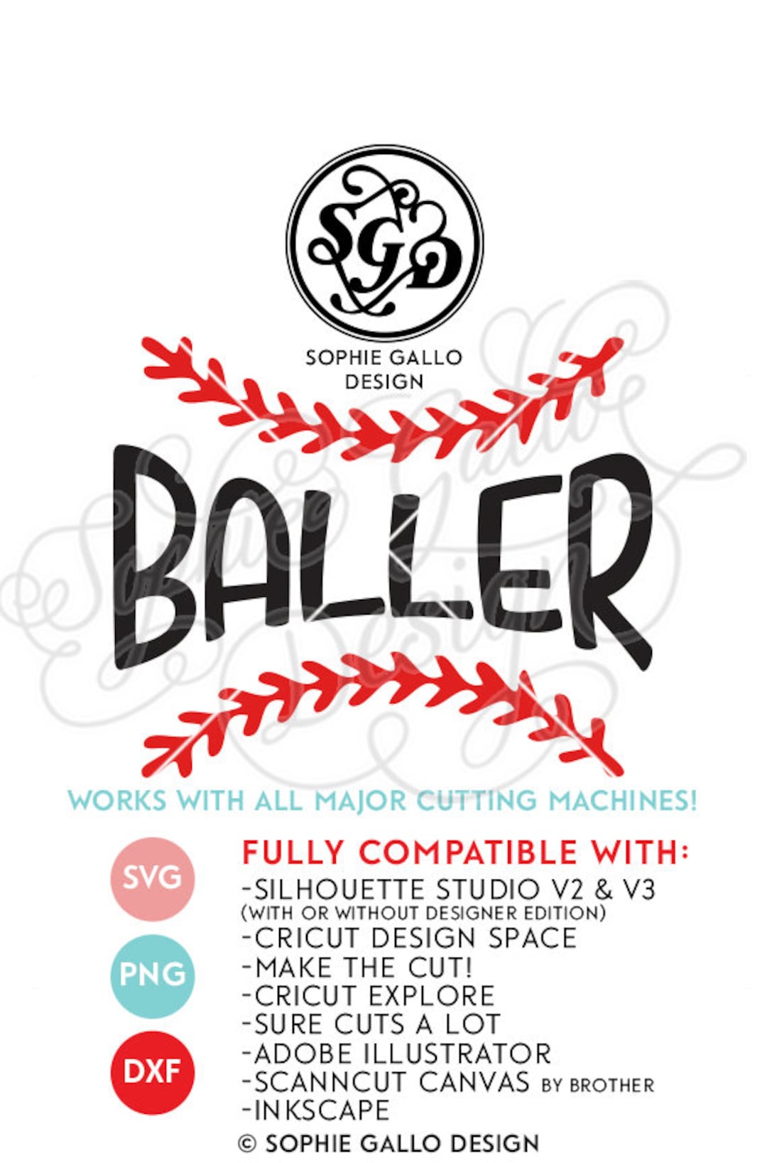 Baller Baseball SVG DXF PNG Digital Download Files for Silhouette ...