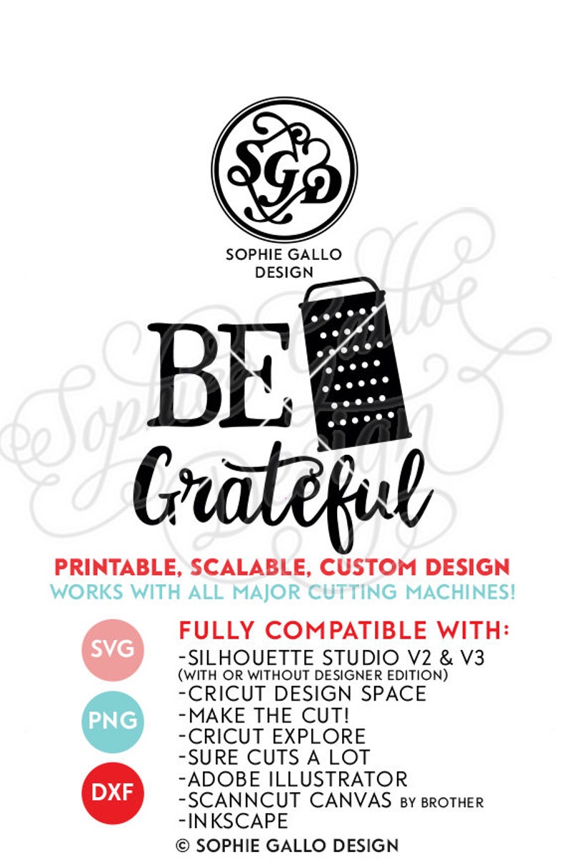 Be Grateful Kitchen Art SVG DXF PNG Digital Download Files - Etsy