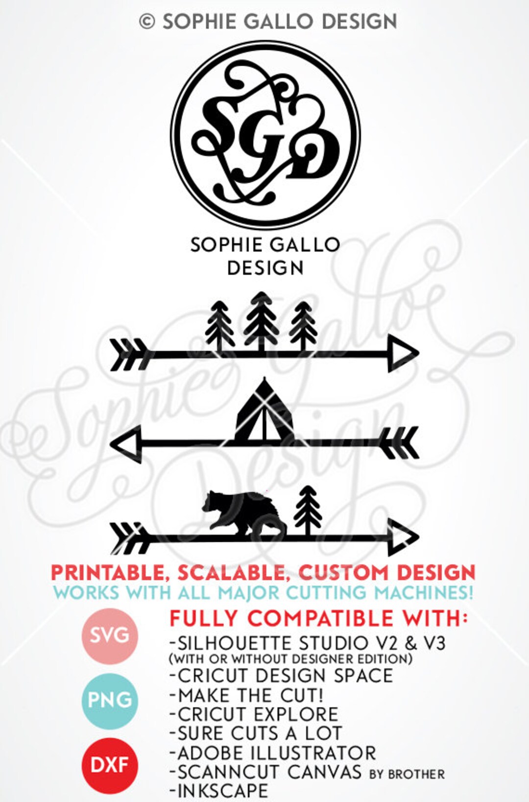 Camp Arrows Set SVG DXF PNG descarga digital de archivos para ...