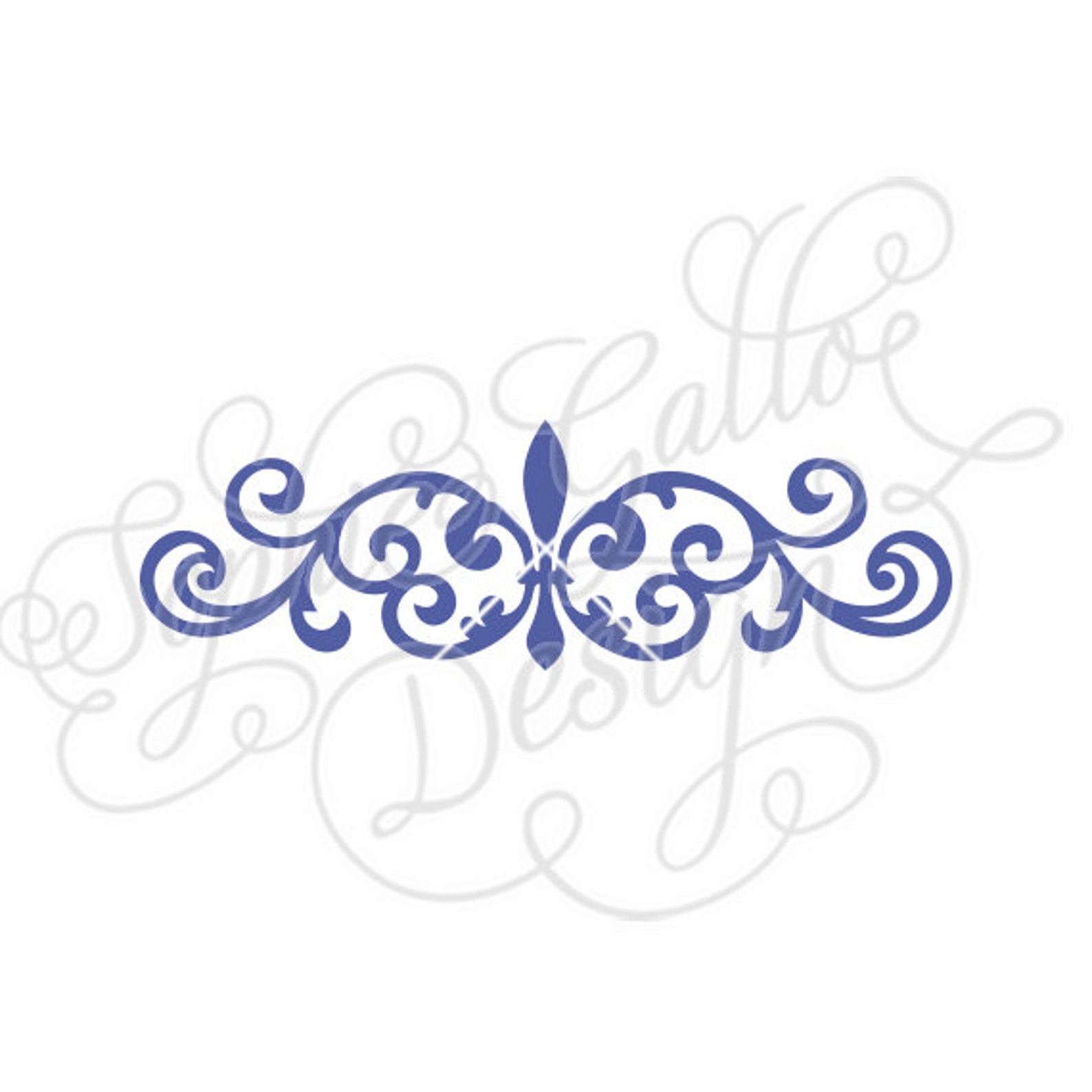 Fleur De Lis Flourish Scroll SVG, DXF PNG Digital Download Files ...