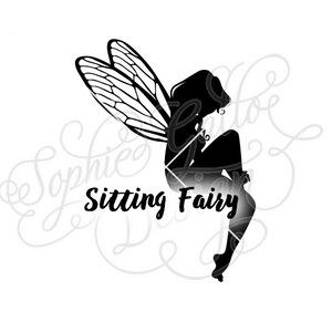 Sitting Fairy SVG, DXF & PNG Digital Download Files for Silhouette ...
