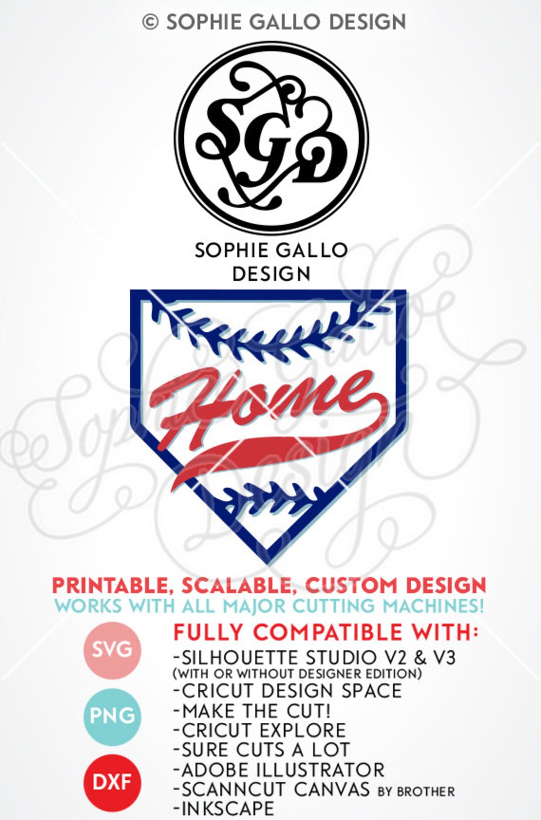 Baseball Home Base Design SVG DXF PNG Digital Download File Silhouette ...