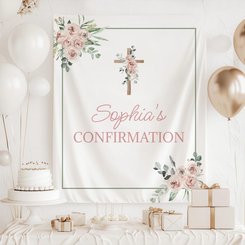 Confirmation Sign, Confirmation Photo Backdrop, Girls Confirmation ...