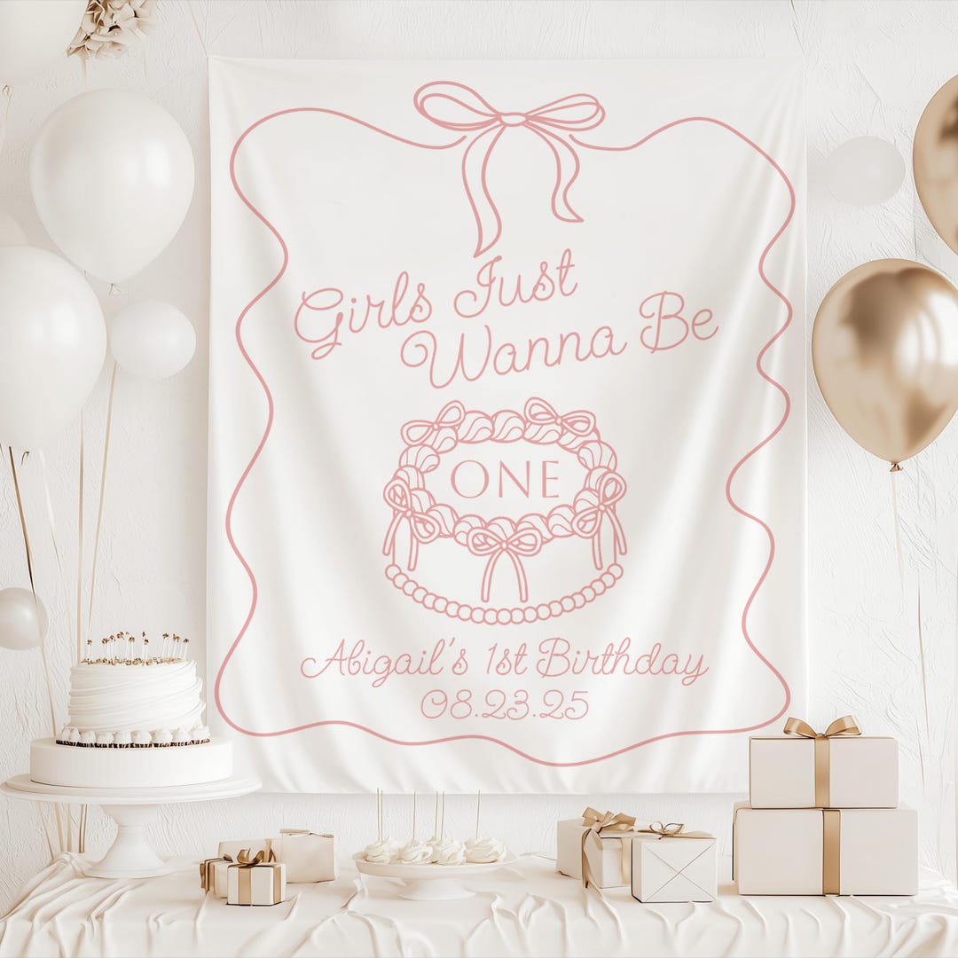 Girls Just Wanna Be ONE Birthday Decor, Coquette Bow 1st Birthday ...