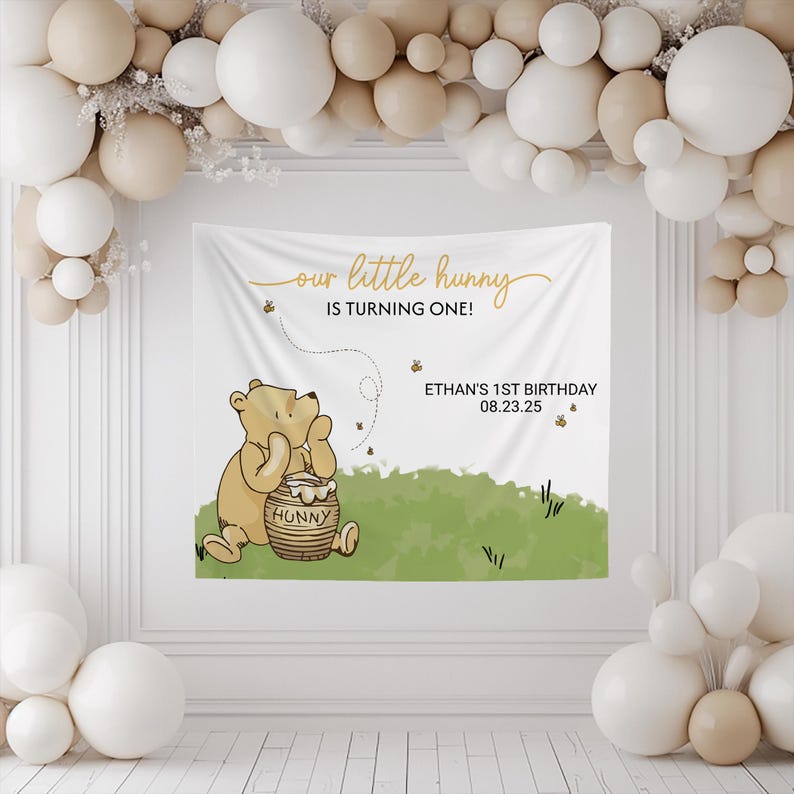 Classic Winnie the Pooh Birthday Decorations, Our Little Hunny is ...