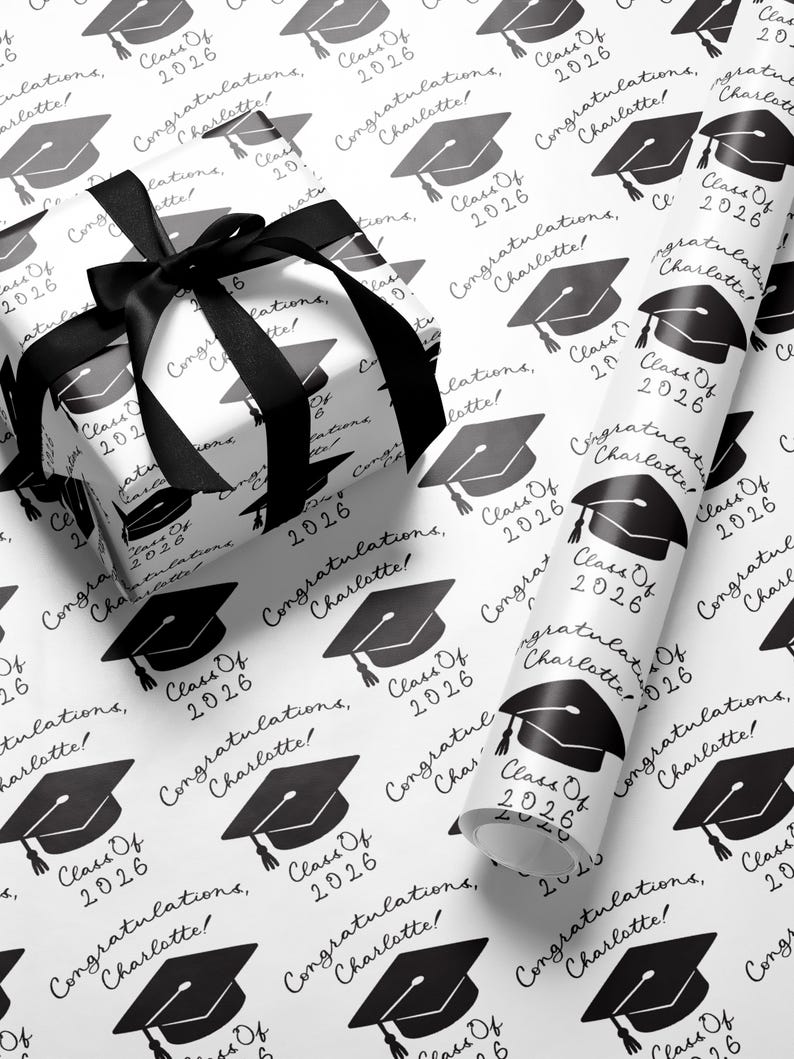 Graduation Party Wrapping Paper 2026 Custom Class of 2026 Gift Wrap ...