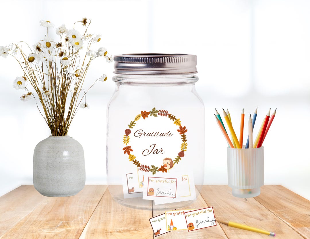Gratitude Jar Printable | Thankfulness Jar | Thanksgiving Table Decor ...