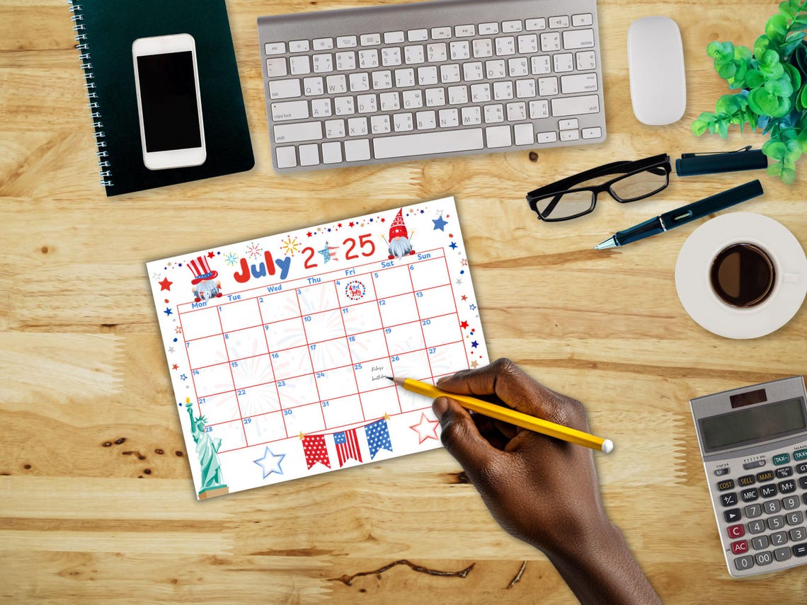 July 2025 Calendar Editable and Fillable - Printable Planner-cute and ...