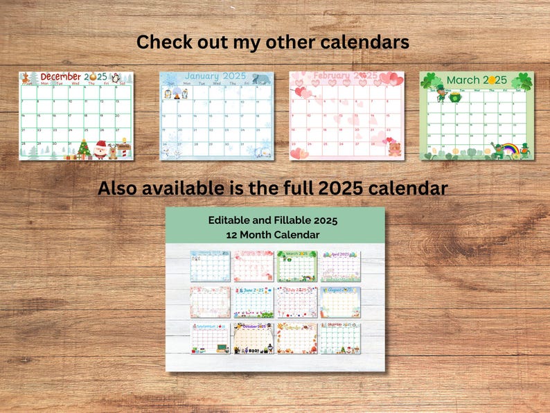 Monthly Calendar Template-customizable Drag and Drop Pictures-editable ...