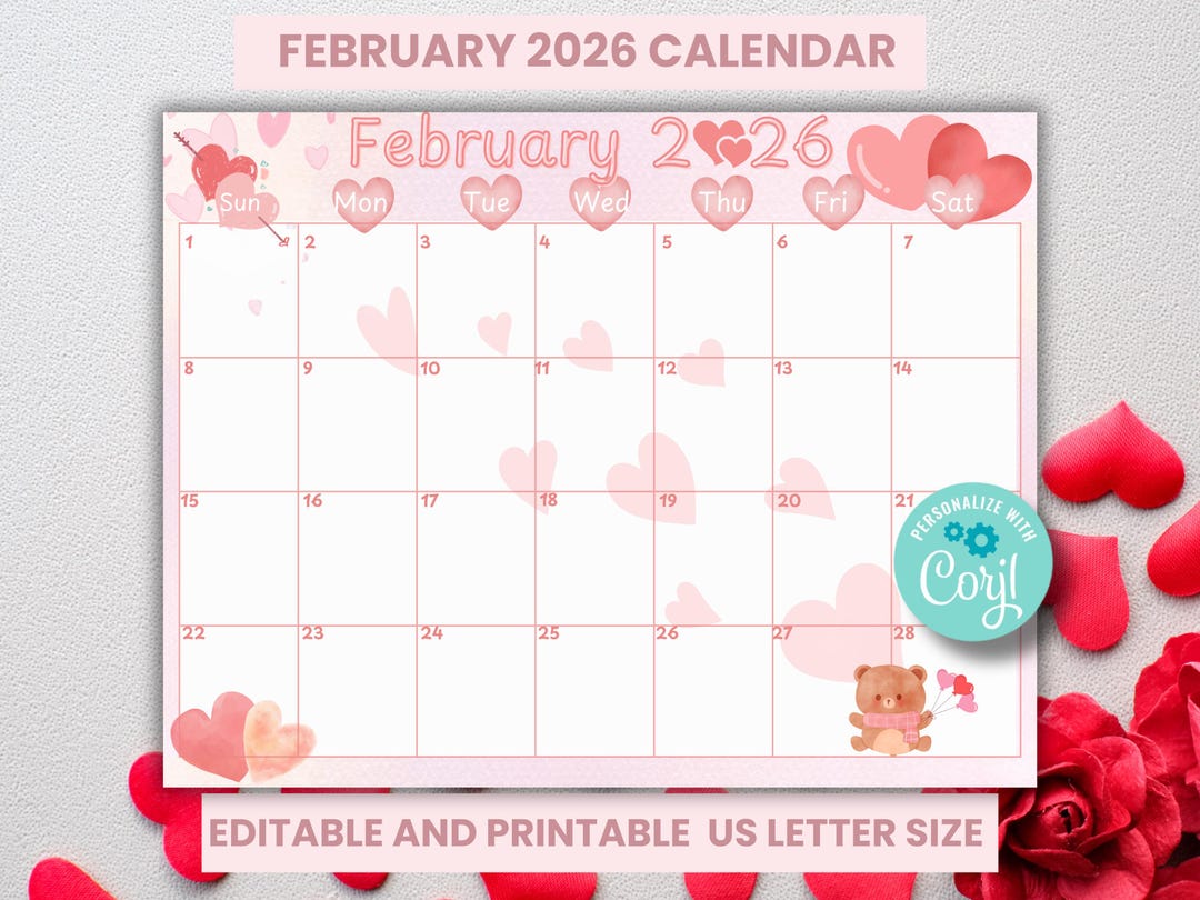 February 2026 Calendar Editable and Fillable - Printable Planner - Etsy
