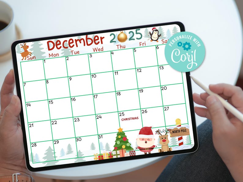 December 2025 Editable Fillable Calendar - Printable Planner PDF - Etsy