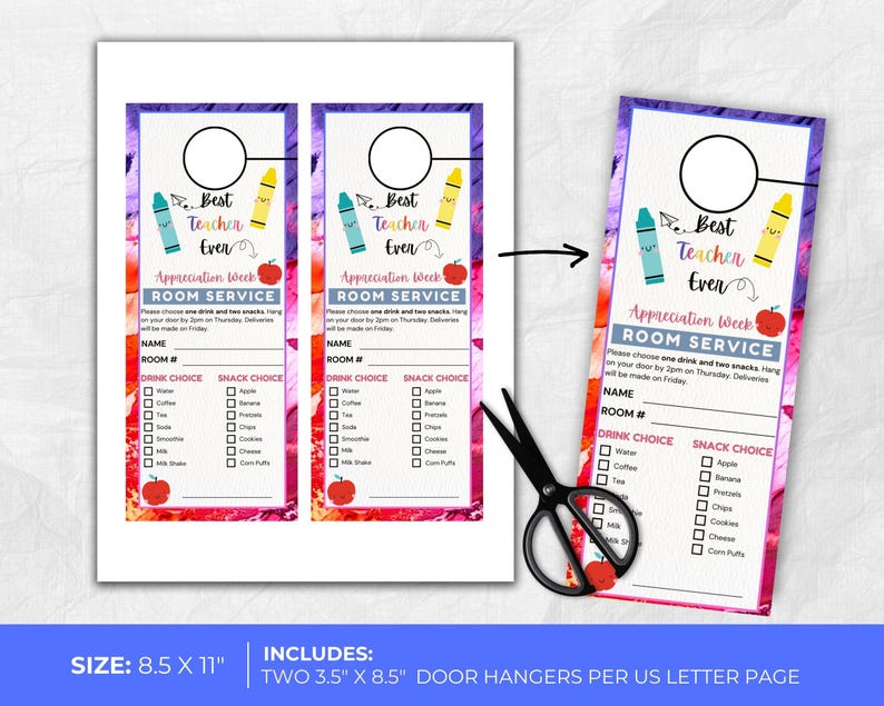 Editable Teacher Door Hanger for Appreciation Week-end of Year Thank ...