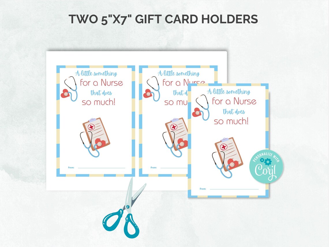 Editable Nurse Appreciation Gift Card Holder - Printable Editable ...