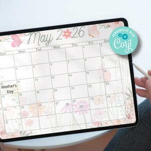 Editable 2026 Floral Calendar| Printable and Fillable - Etsy
