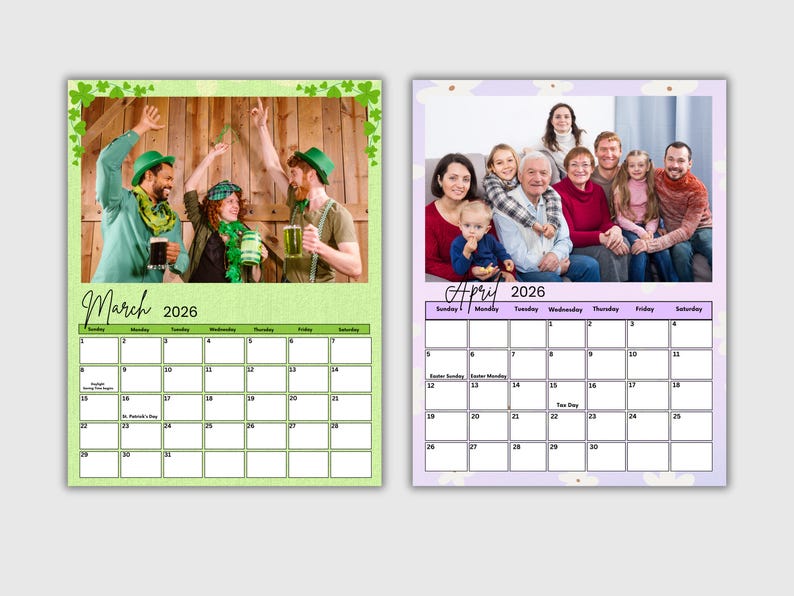 Customizable Editable Monthly Calendar Template - Printable 12-month ...
